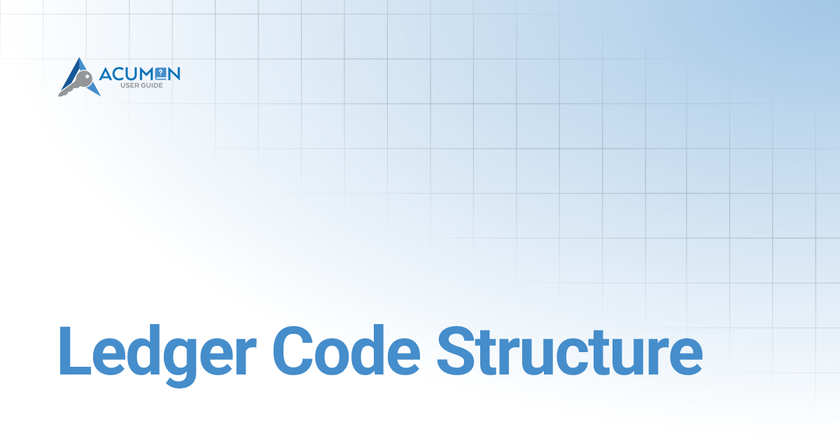Ledger Code Structure | Acumen User Guide